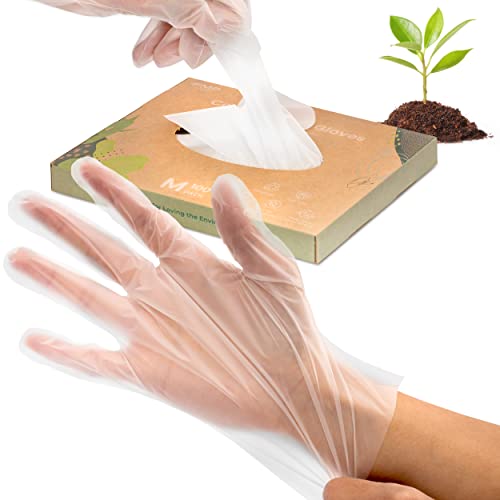 100 Compostable Disposable Food Prep Gloves L Inbulks