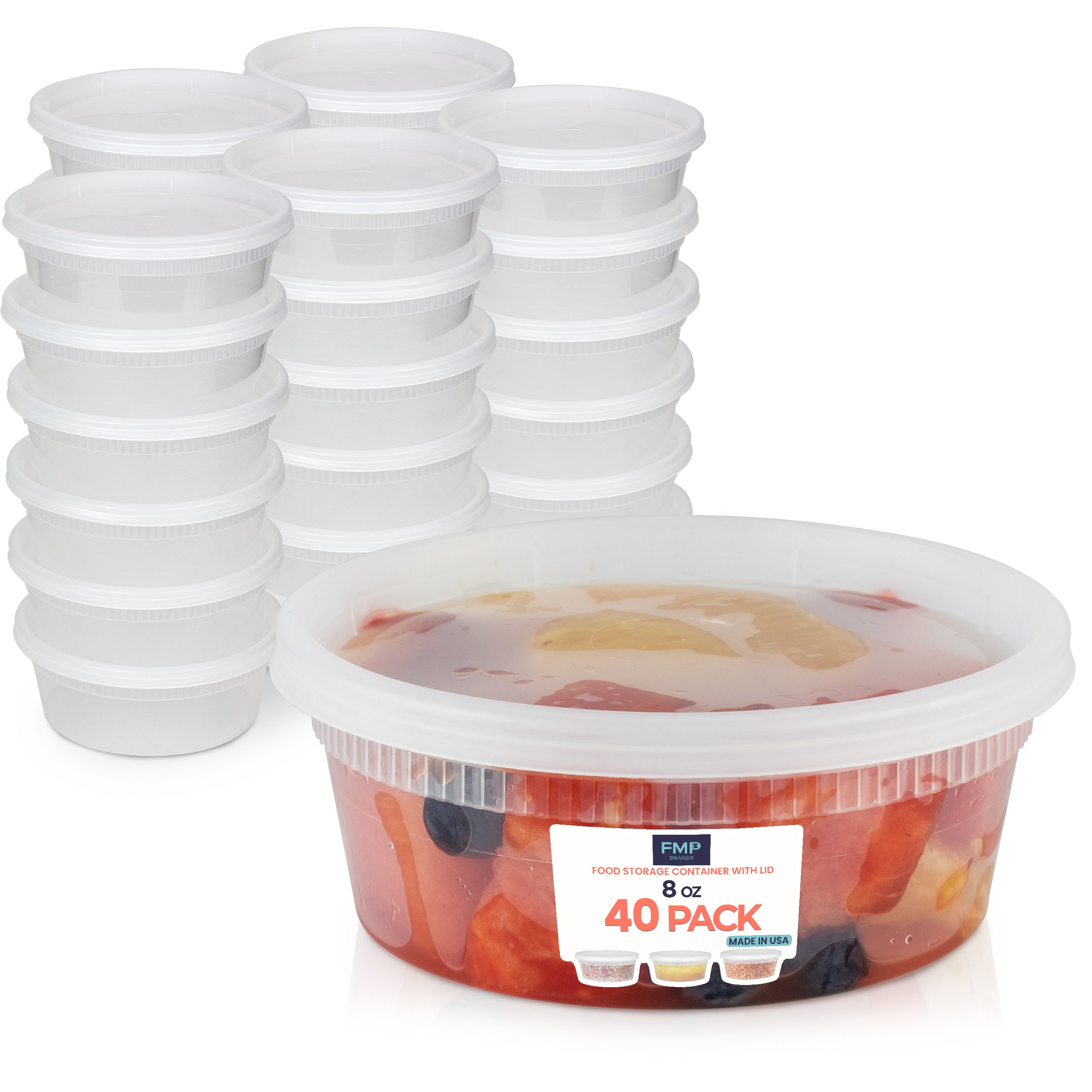 Round Plastic Deli Cups with Lids, Leak Proof | Inbulks