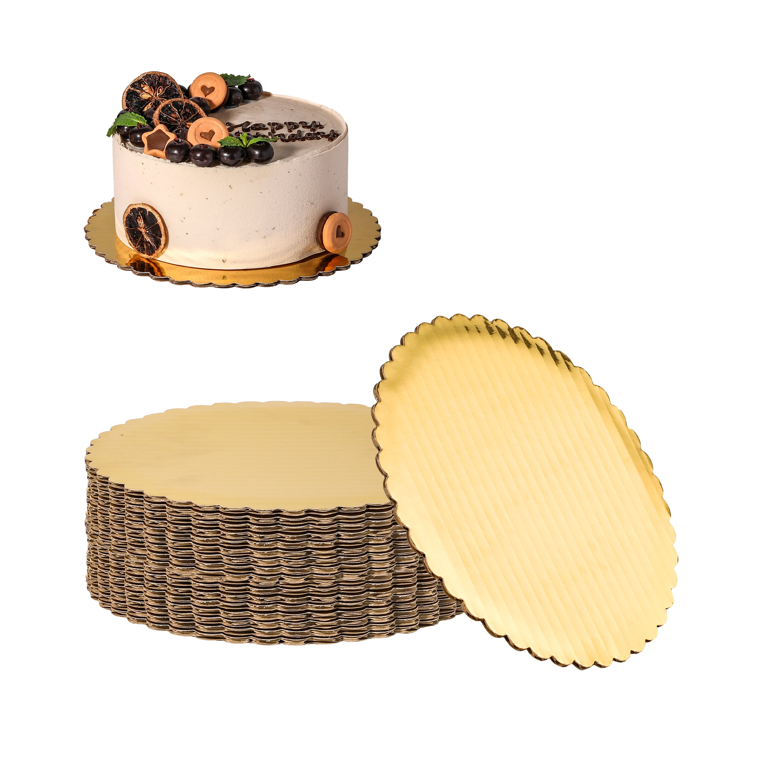 8" Gold Round Cake Boards | Inbulks